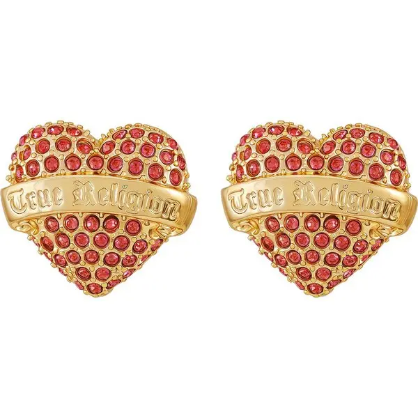 True Religion Heart Stud Earring - Pink