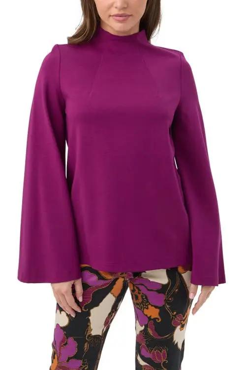 Trina Turk Duma High Neck Ponte Top - Elderberry