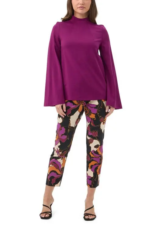 Trina Turk Duma High Neck Ponte Top - Elderberry