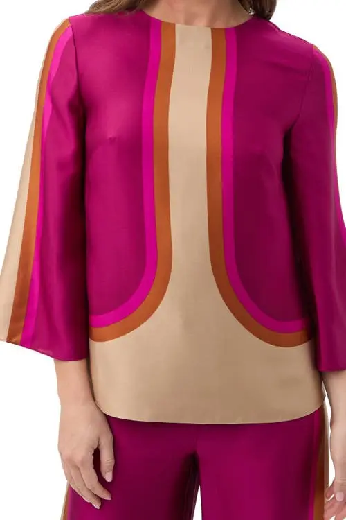 Trina Turk Printed 3/4 Sleeve Blouse