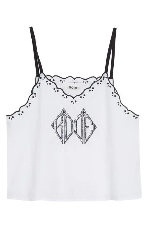 BODE Diamond Monogram Cotton Poplin Tank