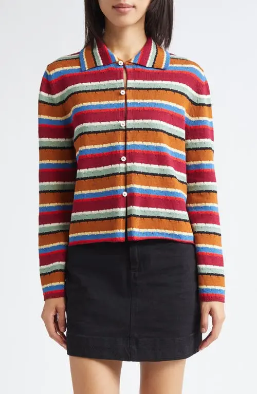 BODE Starkey Stripe Cotton Cardigan