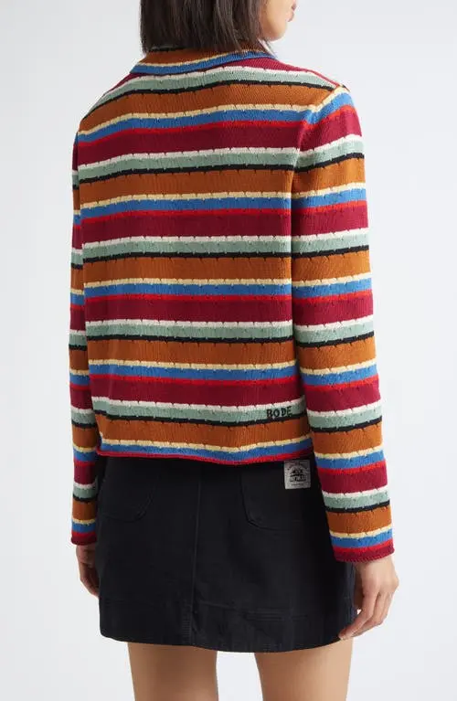 BODE Starkey Stripe Cotton Cardigan