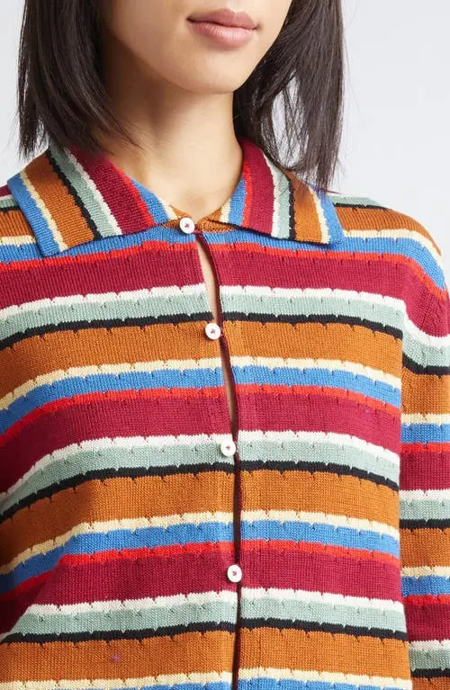 BODE Starkey Stripe Cotton Cardigan