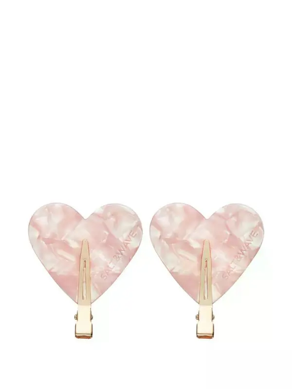 SALT & WAVE Heart-shaped Hair Clips - Pink