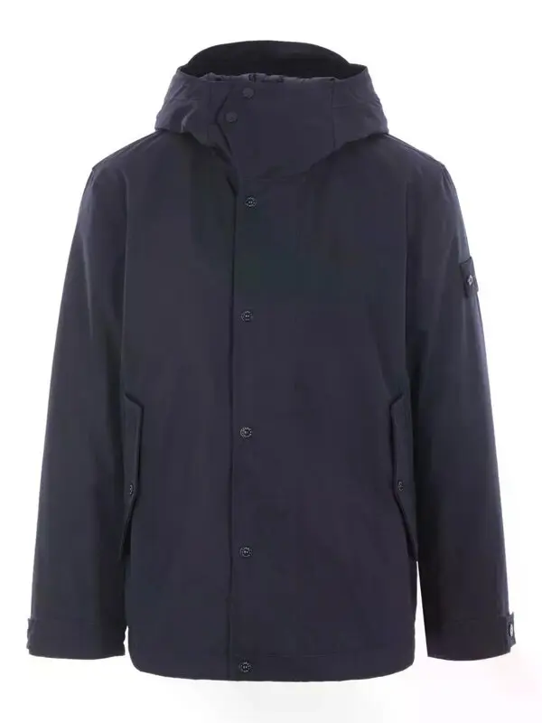 Stone Island Hooded Cotton Jacket - Blue