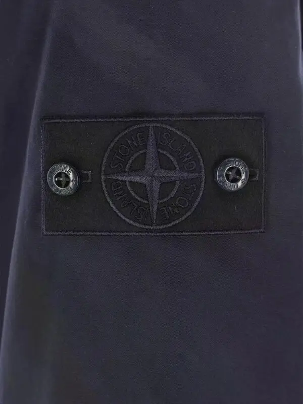 Stone Island Hooded Cotton Jacket - Blue