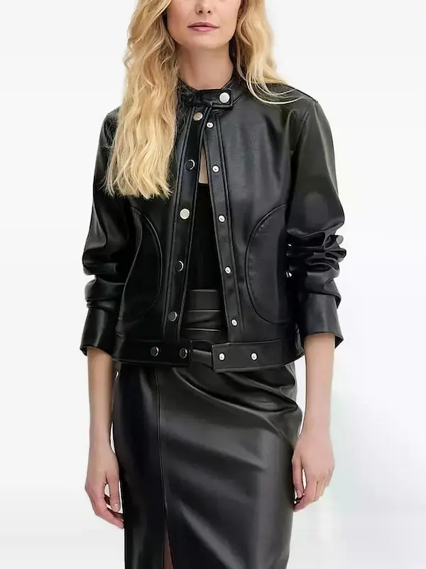 Sisley Button-fastening Leather Jacket