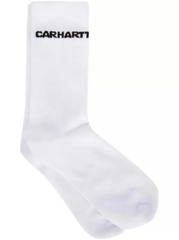 Carhartt Work In Progress Logo-knit Ribbed Socks - White