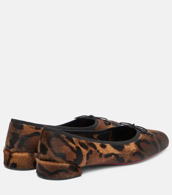 CHRISTIAN LOUBOUTIN Leopard-print Calf Hair Ballet Flats - Brown