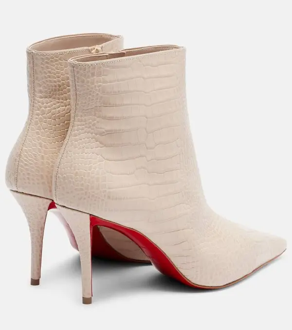 CHRISTIAN LOUBOUTIN Snake-effect Leather Ankle Boots
