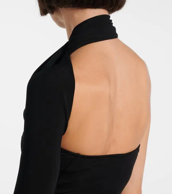 COURREGES Courrèges One-shoulder Crêpe Maxi Dress - Black