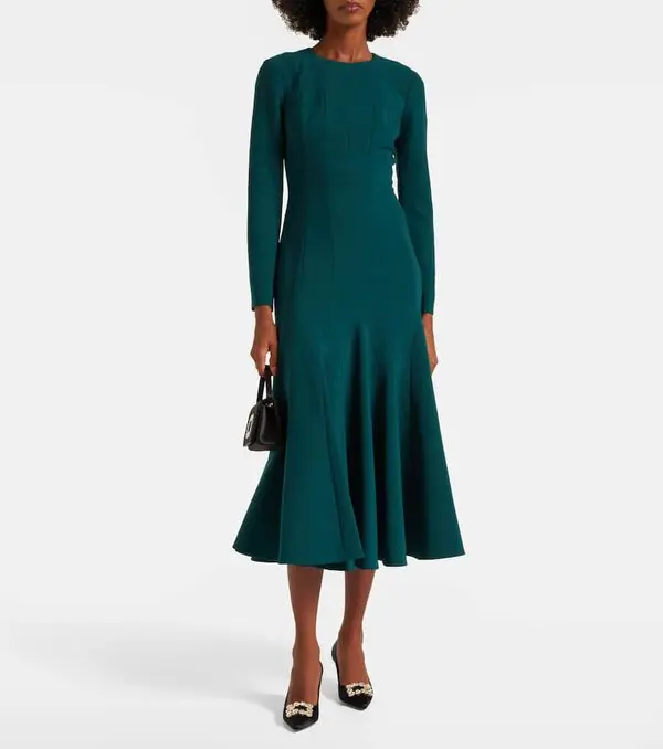 green dress carolina herrera Carolina Herrera // Brown & Green Print Embellished Dress – VSP Consignment main image 0