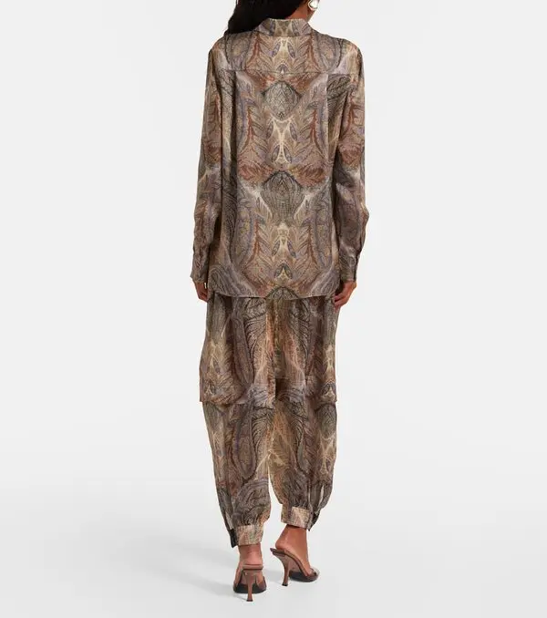 Zimmermann Hypnotic Paisley Silk Satin Shirt - Multicoloured