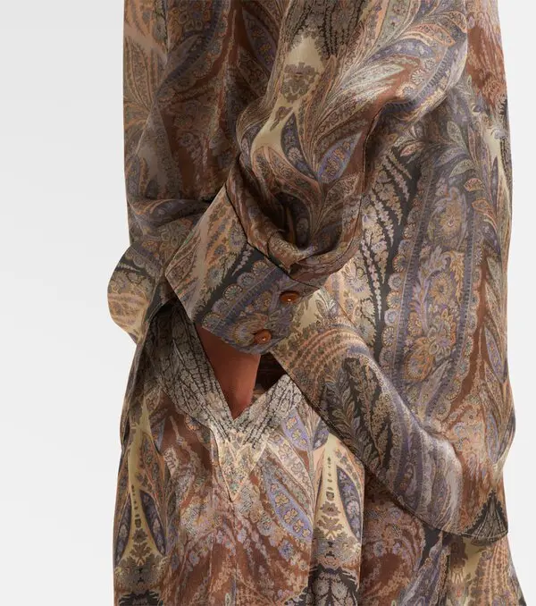 Zimmermann Hypnotic Paisley Silk Satin Shirt - Multicoloured