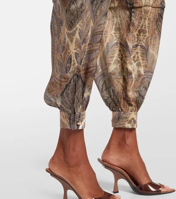 Zimmermann Hypnotic Paisley Silk Tapered Pants