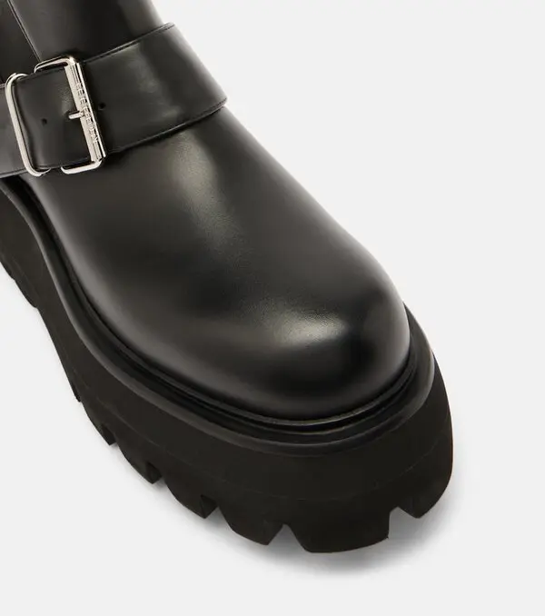 Alexander McQueen Sofa Buckle Leather Ankle Boots