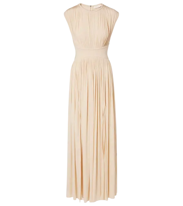 Zimmermann Hypnotic Pleated Maxi Dress - Beige