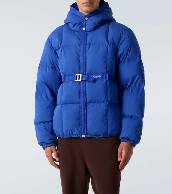 Stone Island Logo Cotton-blend Down Jacket