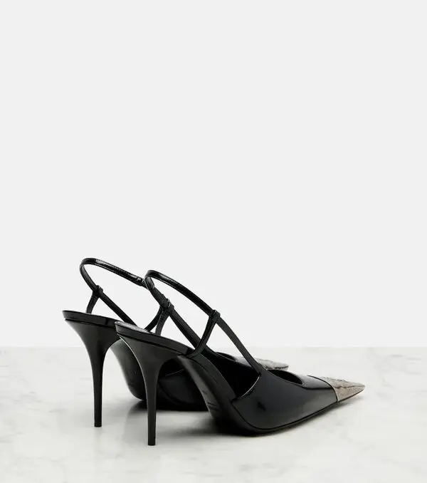Saint Laurent Jeanne 90 Leather Slingback Pumps