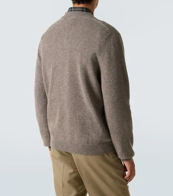 Sunspel V-neck Wool Sweater - Brown