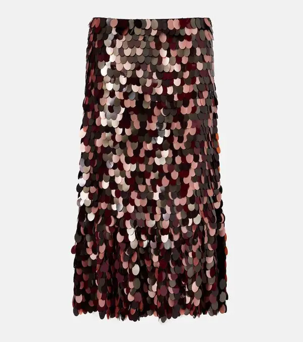 Dries Van Noten Sequined Midi Skirt