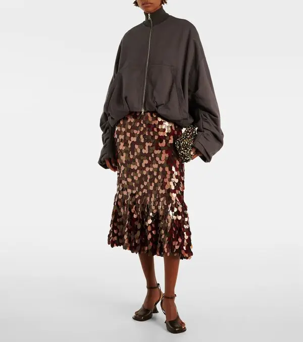 Dries Van Noten Sequined Midi Skirt