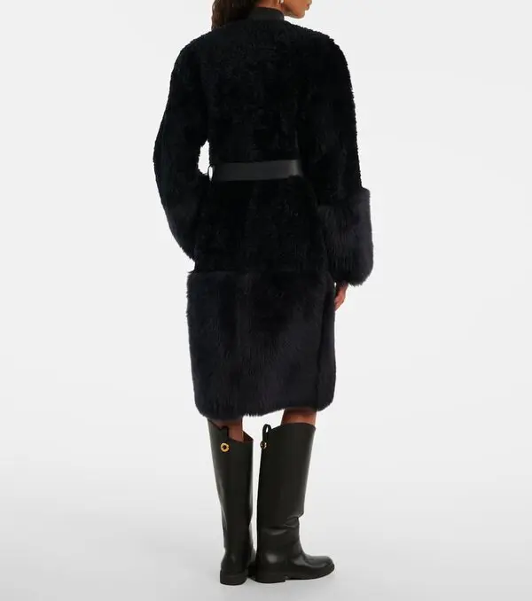 JOSEPH Tina Belted Shearling Coat