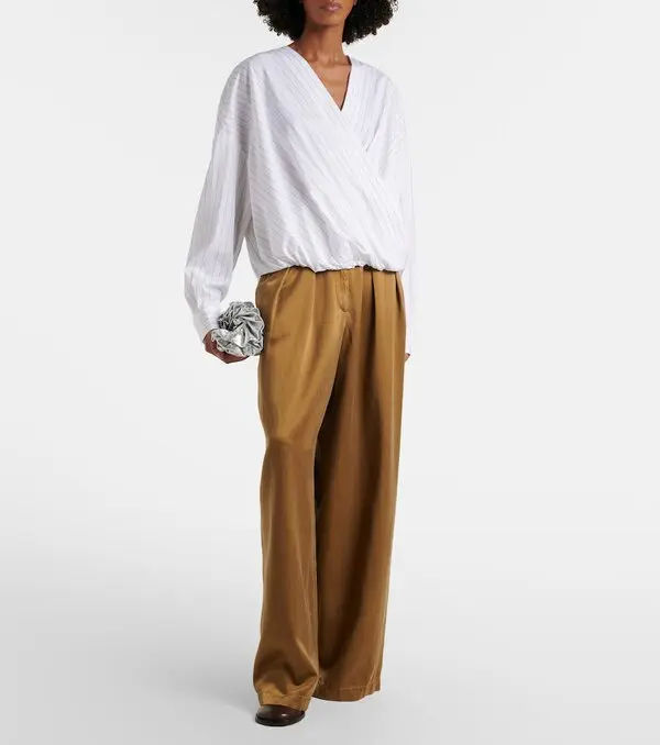 Dries Van Noten Striped Cotton Top - Blue