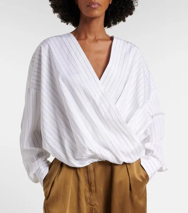 Dries Van Noten Striped Cotton Top - Blue