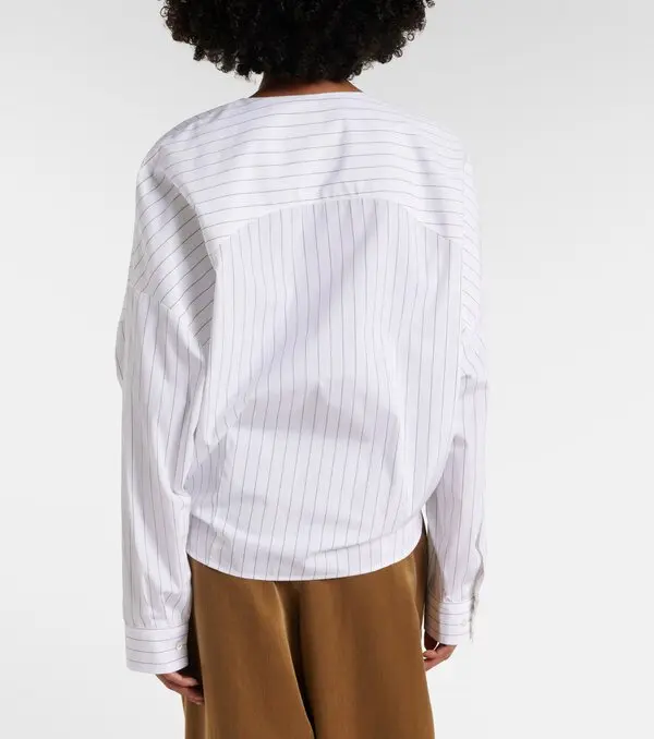 Dries Van Noten Striped Cotton Top - Blue