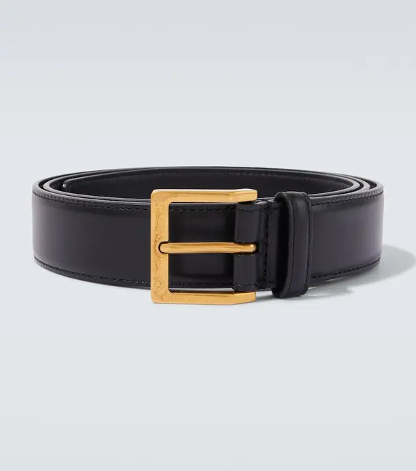 Saint Laurent Vadim Leather Belt - Black