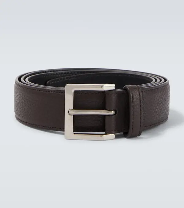 Saint Laurent Vadim Leather Belt - Brown