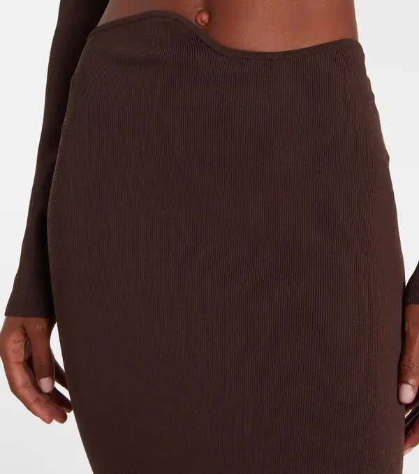 Christopher Esber Knitted Maxi Skirt - Brown