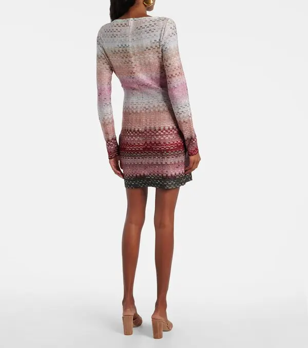 Missoni Zigzag Lamé Minidress - Pink