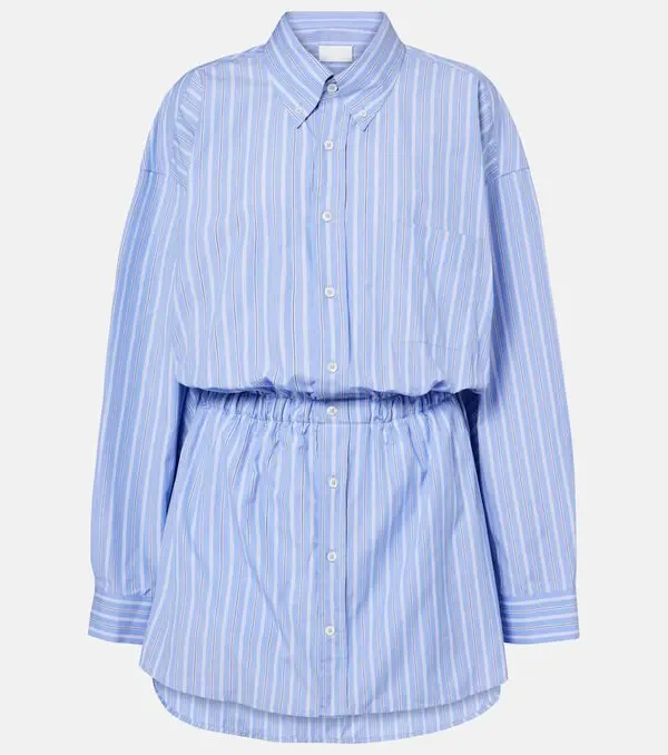 MAISON MARGIELA Striped Cotton Poplin Jumpsuit - Blue