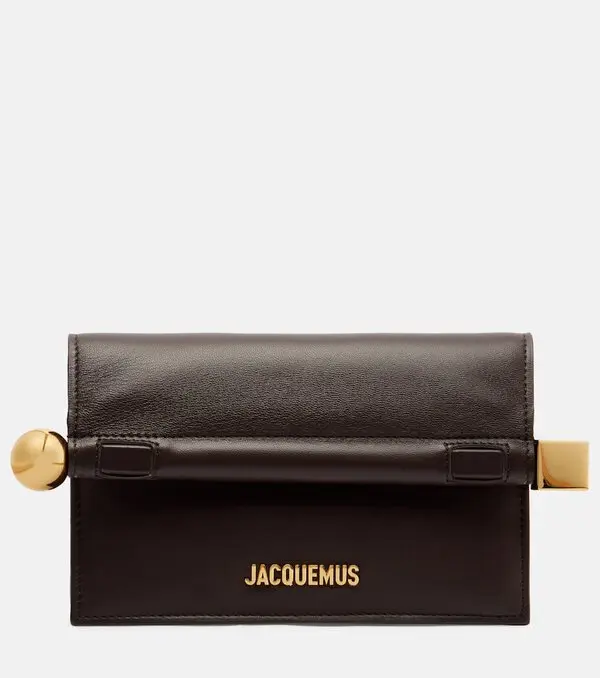 Jacquemus La Pochette Rond Carré Small Leather Clutch