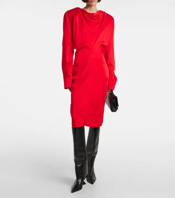 Stella McCartney Cowl Neck Satin Midi Dress