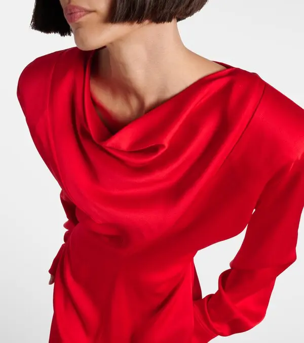 Stella McCartney Cowl Neck Satin Midi Dress