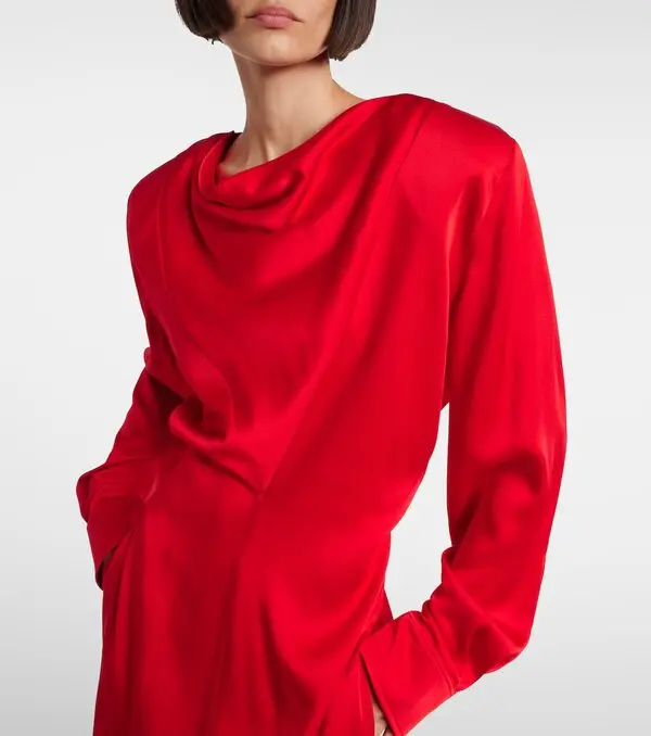 Stella McCartney Cowl Neck Satin Midi Dress