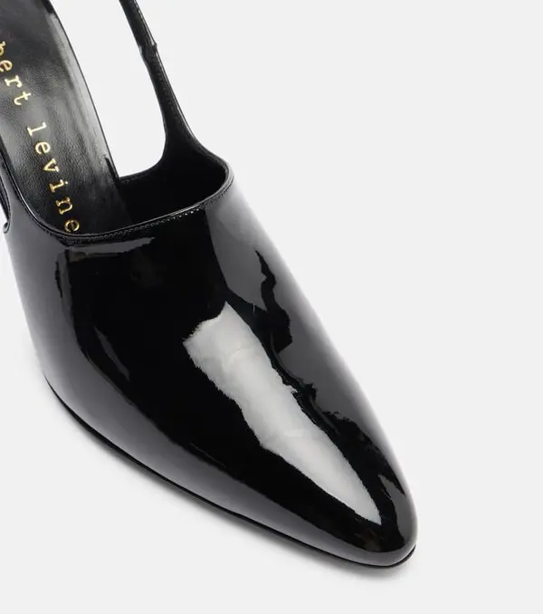 HERBERT LEVINE Cover-up Patent Leather Slingback Pumps