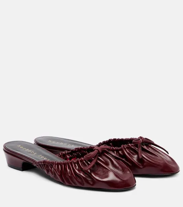 HERBERT LEVINE Gather Around Patent Leather Mules