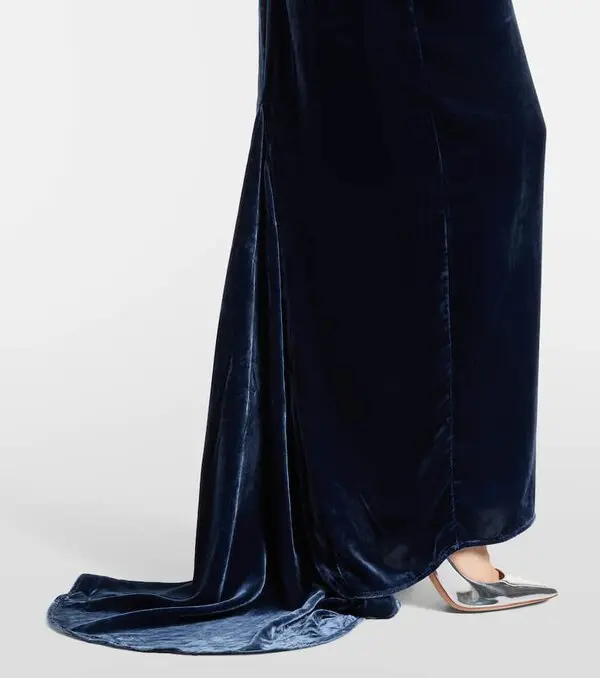 Remain Birger Christensen Ivette Draped Velvet Gown
