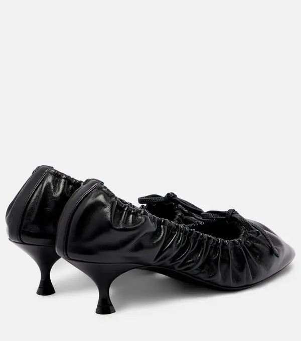 HERBERT LEVINE Gather Around Leather Pumps - Black
