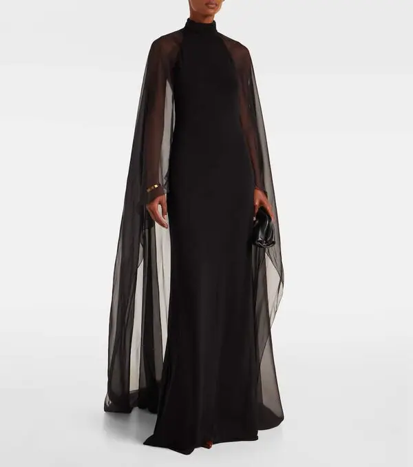 Tilly Cape-sleeve Gown