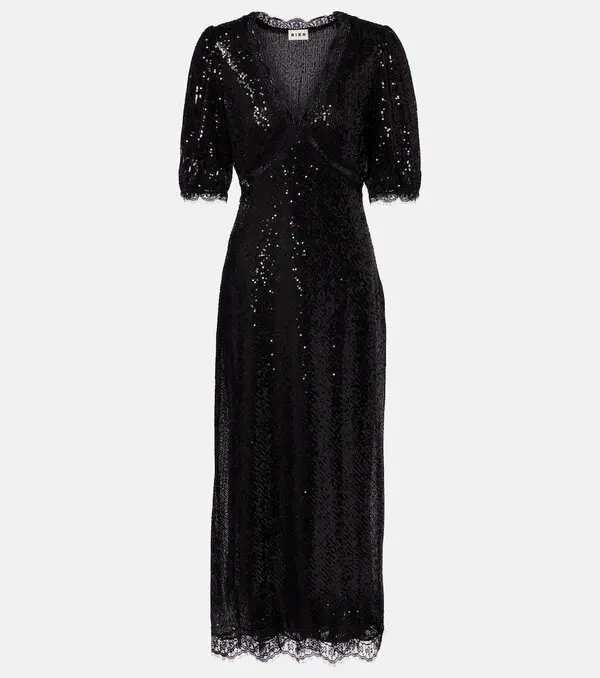 Rixo Verena Sequined Maxi Dress