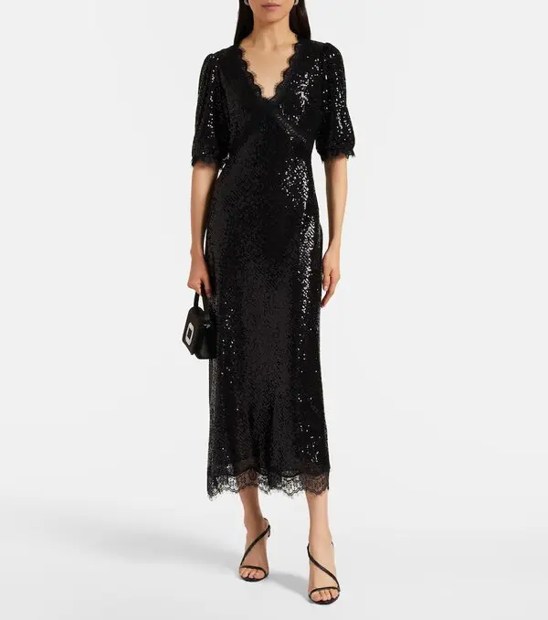 Rixo Verena Sequined Maxi Dress