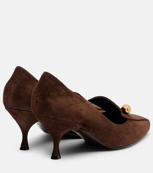 HERBERT LEVINE Aperitif Suede Almond-toe Pumps