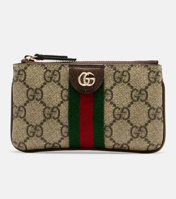 Gucci Ophidia Gg Web Stripe Coin Purse - Beige