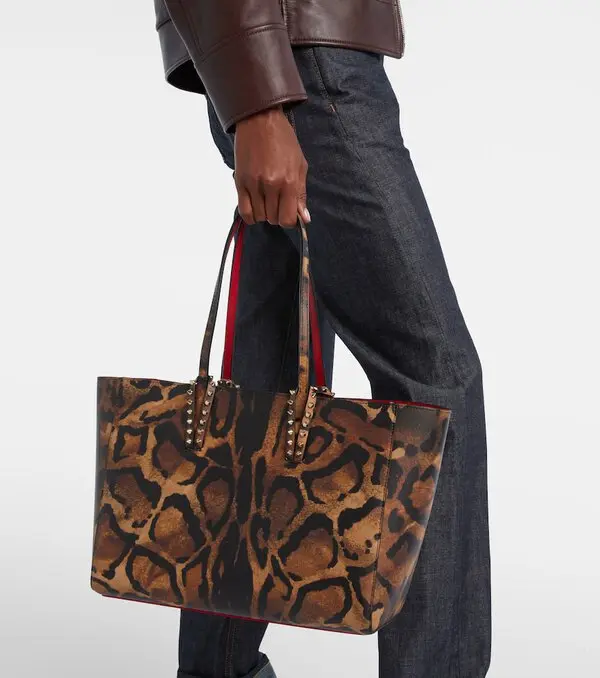 CHRISTIAN LOUBOUTIN Leopard-print Leather Shopper